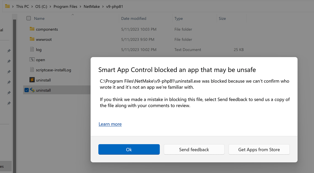 Uninstall SC from Windows 11 home - Bugs - Scriptcase Low-code
