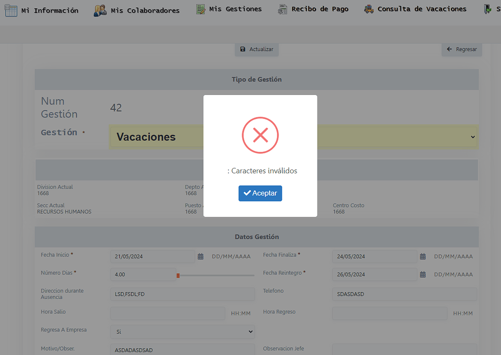 [SOLVED] Carecteres INvalidos al actualizar un Registro en un Form ...