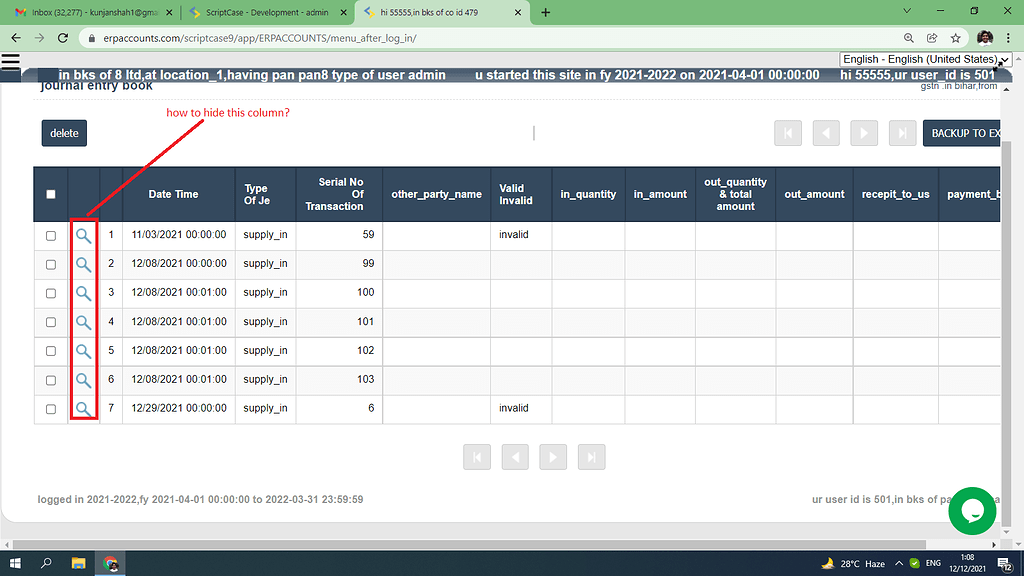 Grid How To Hide See Details Column Grid Reports Scriptcase
