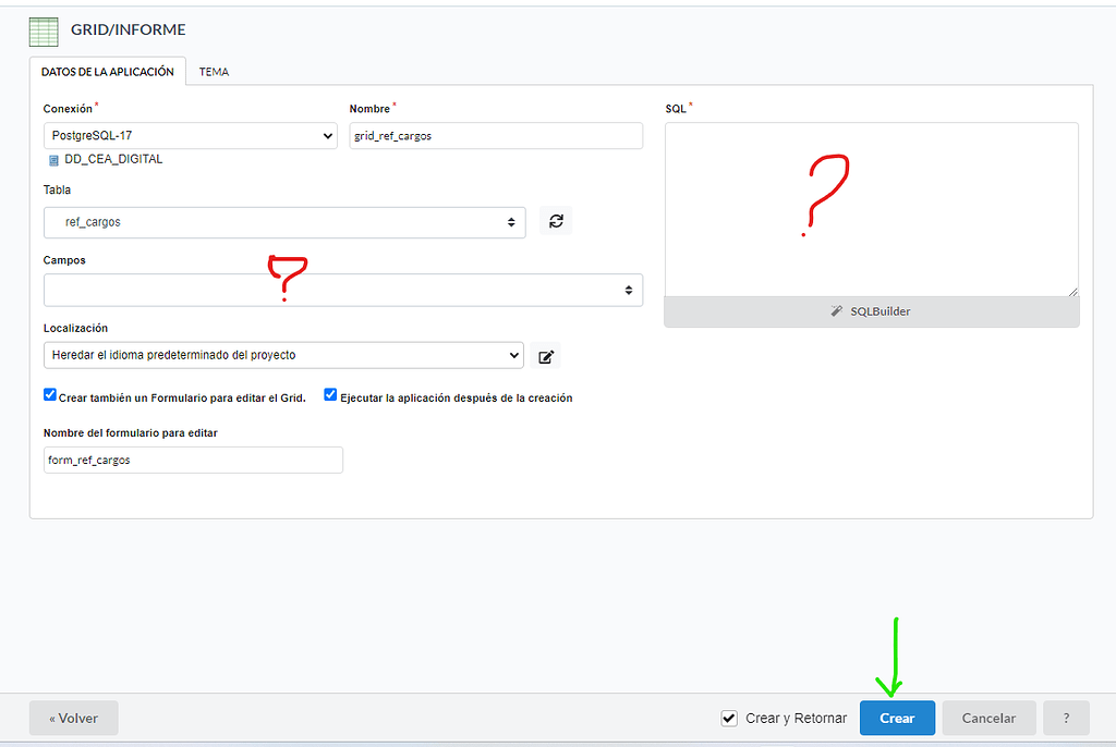 Error al crear Aplicaciones. - Bugs - Scriptcase Low-code