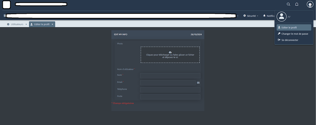 After update 9.11.04 2All user info in the right header name, profile, picture... disappear ...