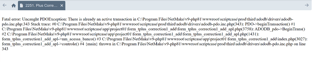 Uncaught PDOException on 9.10 update - Bugs - Scriptcase Low-code