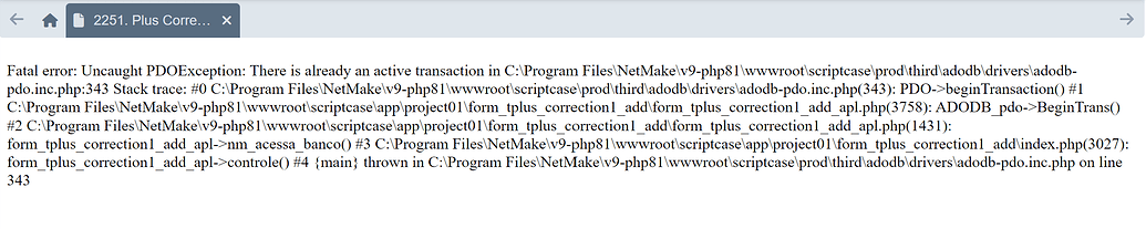 Uncaught PDOException on 9.10 update - Bugs - Scriptcase Low-code