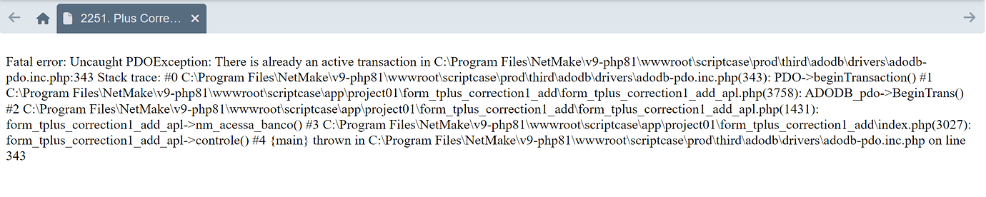 Uncaught PDOException on 9.10 update - Bugs - Scriptcase Low-code