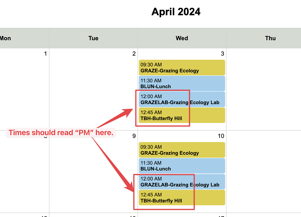 [SOLVED] Calendar Events Displaying AM in a PM time - Bugs - Scriptcase Low-code