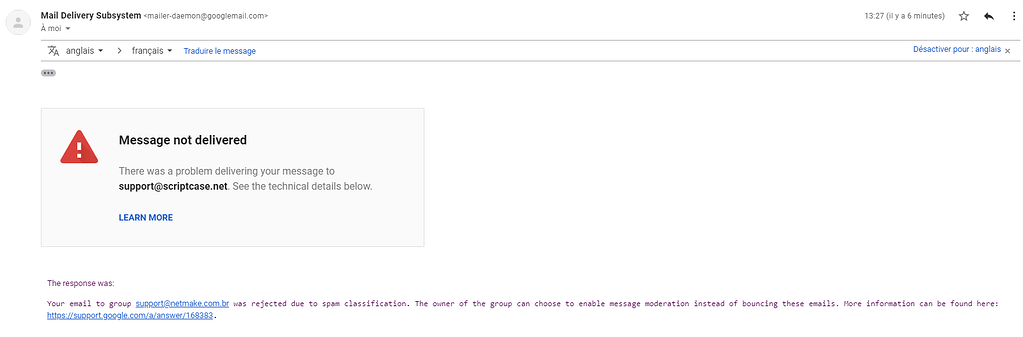 SPAM : support team can reject our requests? - General - Scriptcase Low-code