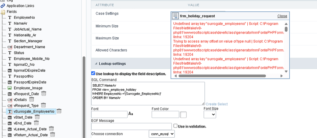 Issue in Use lookup to display the field description - Scriptcase 9 - Scriptcase Low-code