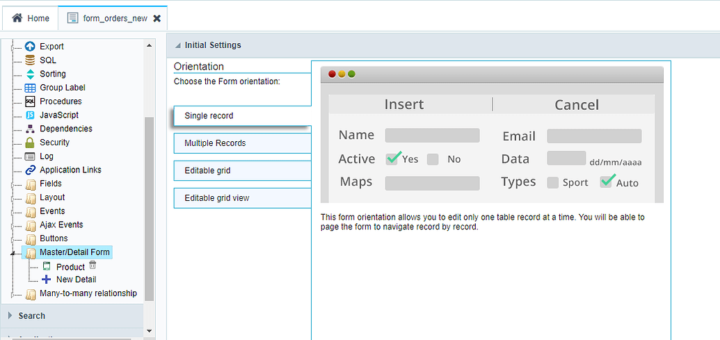 Master Detail New Data Entry Forms General Scriptcase