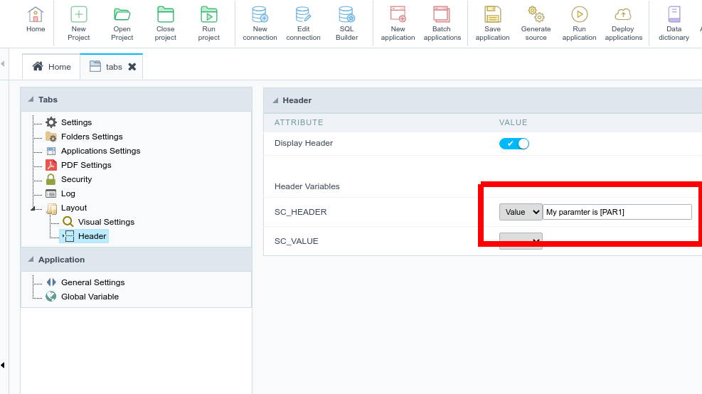 Bug In Tab Application Parameters Are Not Linked From External App When Defined In Header