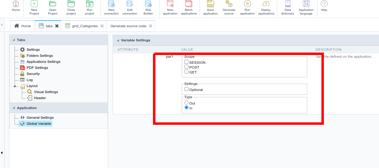 Bug In Tab Application Parameters Are Not Linked From External App When Defined In Header